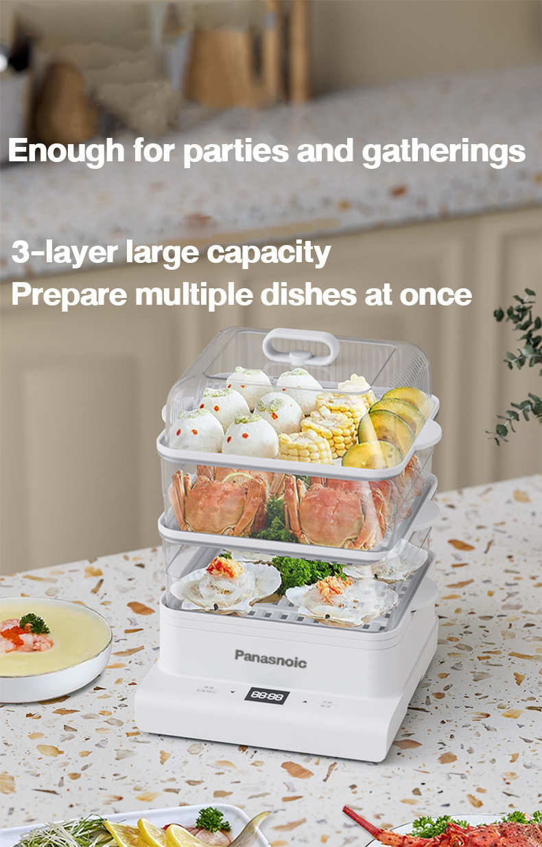 Electric Steamer 24L Food Steamer 2 layer Detachable Transparent ...