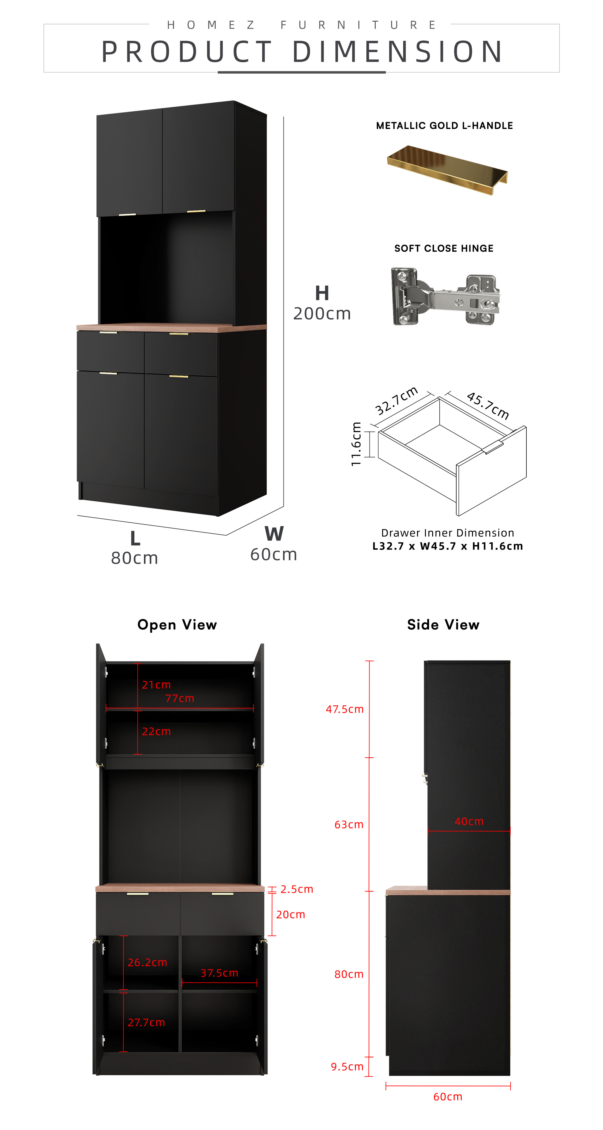 [FREE SHIPPING] KitchenZ Layra Series Melamine Kitchen Cabinet Soft ...