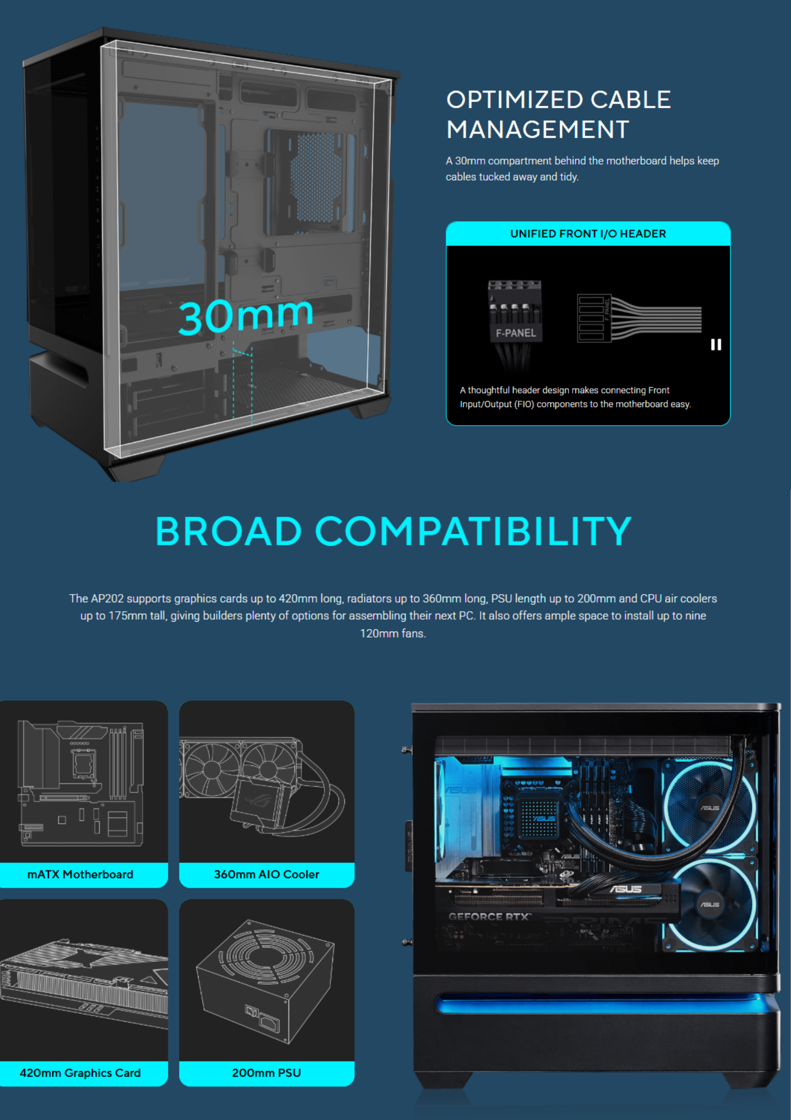 ASUS PRIME AP202 MATX CASING w 3 ARGB Fan (Black|White) | Shopee Malaysia