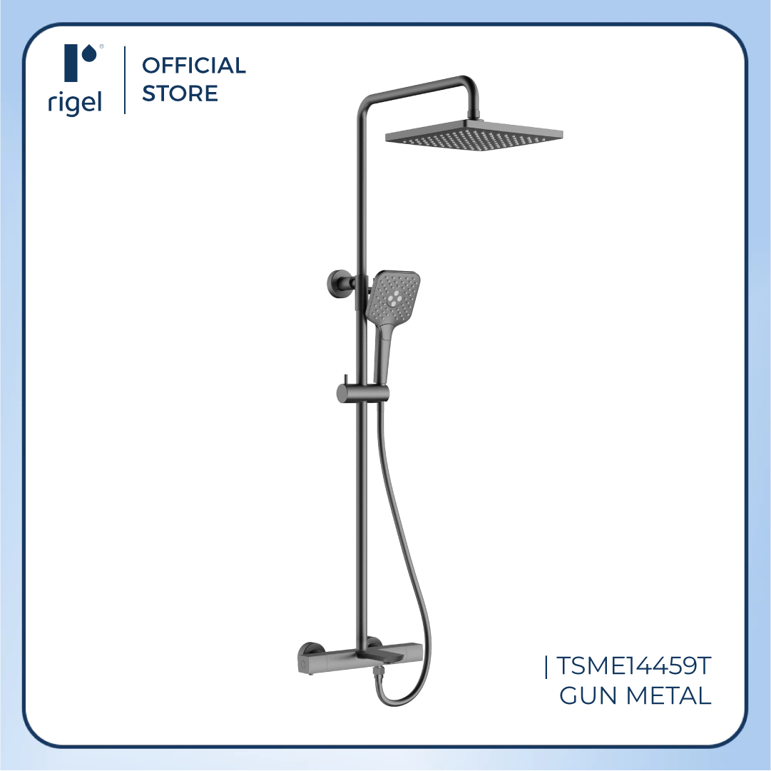 [P.O] RIGEL Thermostatic Gunmetal Rain Shower Set TSME14459T (GUN ...