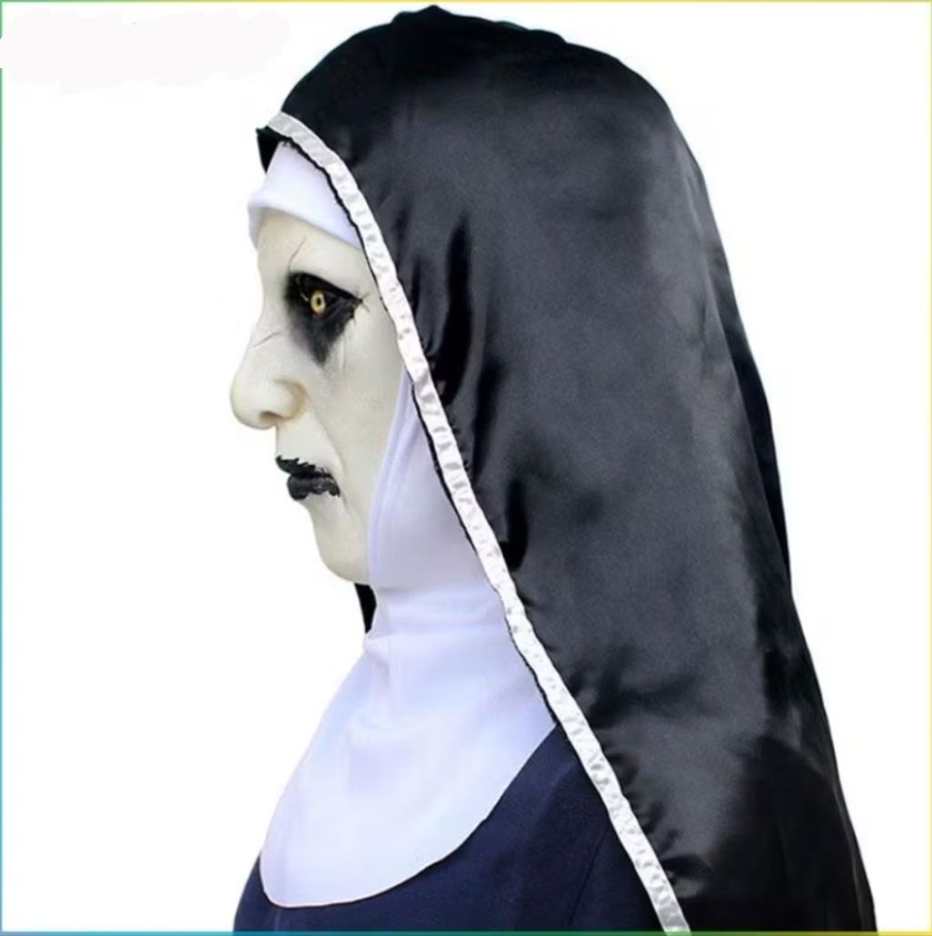 topeng hantu seram rumah hantu takut The Horror Scary Nun Latex Mask ...