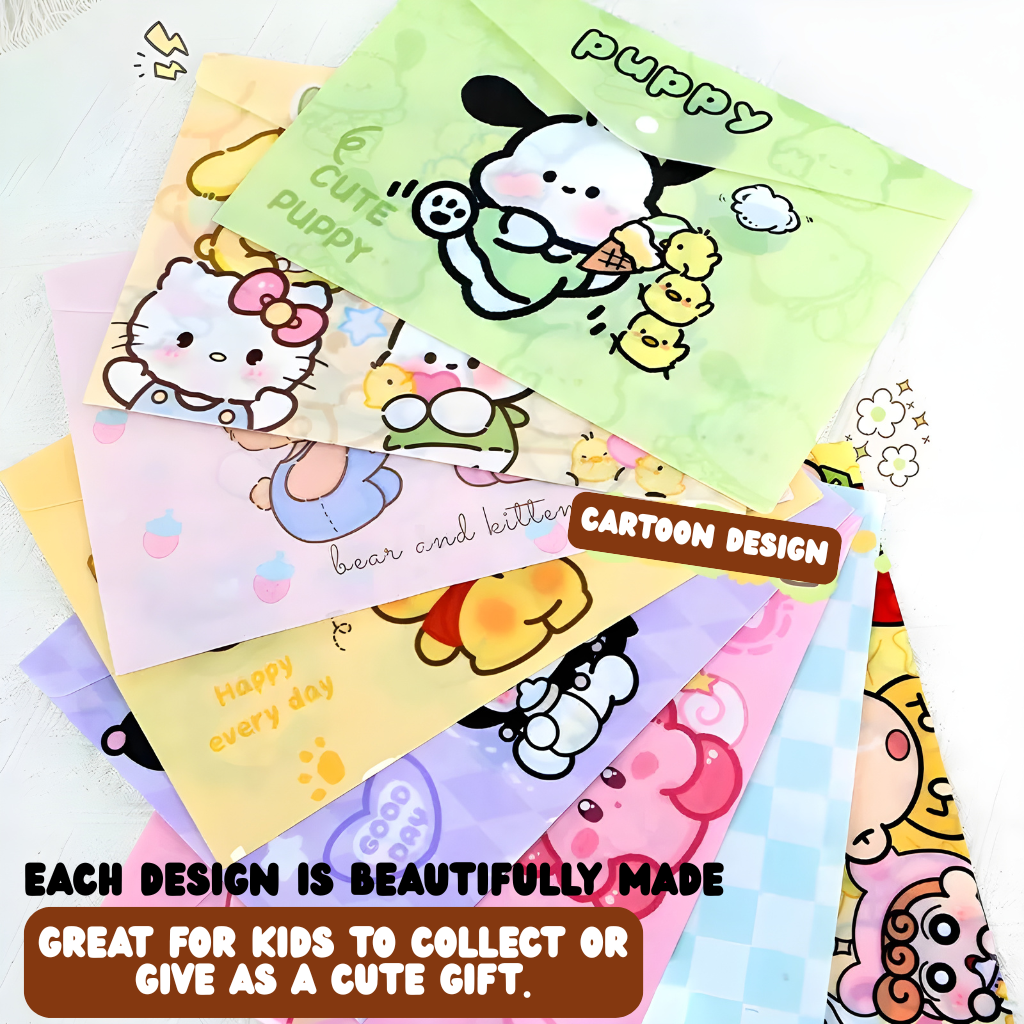 (READY STOCK) Capybara Folder Fail Sekolah Alat Tulis Pelajar A4 Button ...