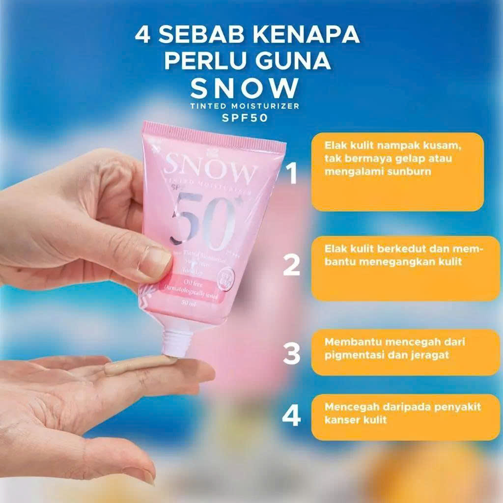 DHERBS Snow Tinted Sunscreen Halal SPF50 PA++++ Halal Tone Up ...