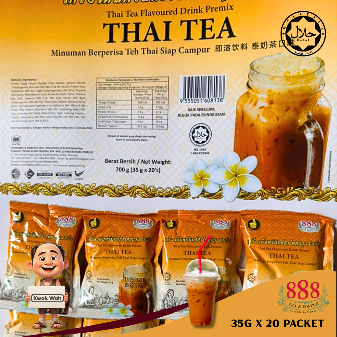 Thai Tea 888 – Serbuk Teh Thai Segera – Halal – 1 Papan (20 Paket x 35g ...