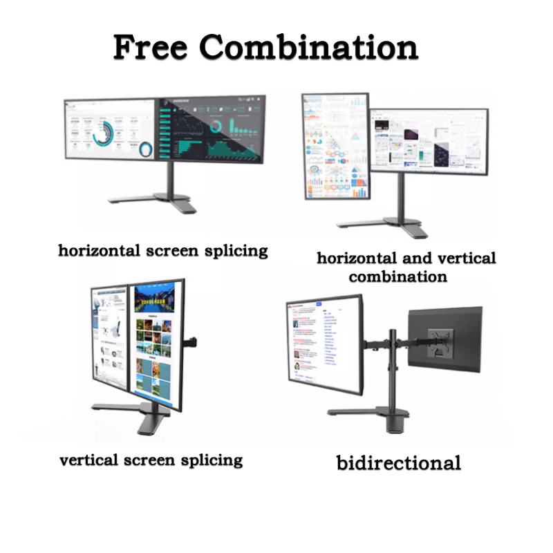 Triple Monitor Stand 3 Arms for 10-32 Inch Screens 30kg Load Tiltable ...