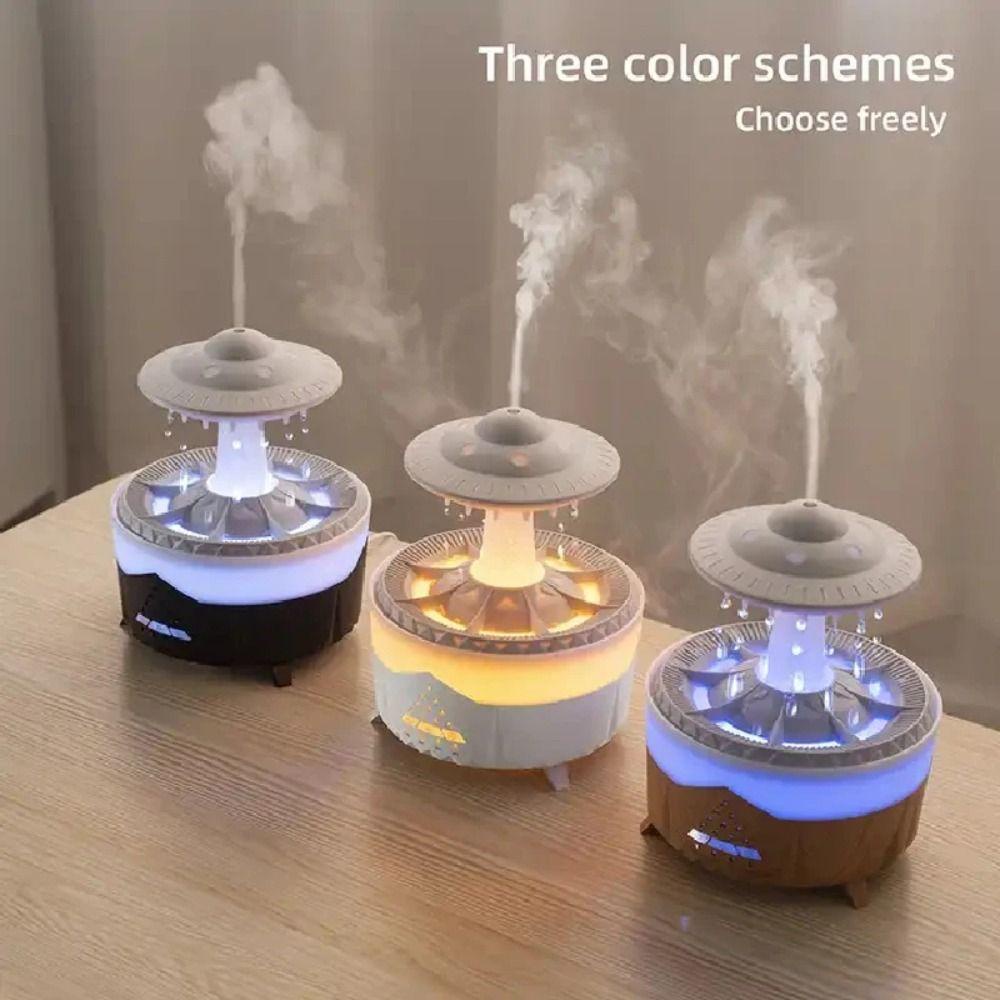 UFO Aromatherapy Humidifier Colorful LED Lights Raindrop Humidifier ...