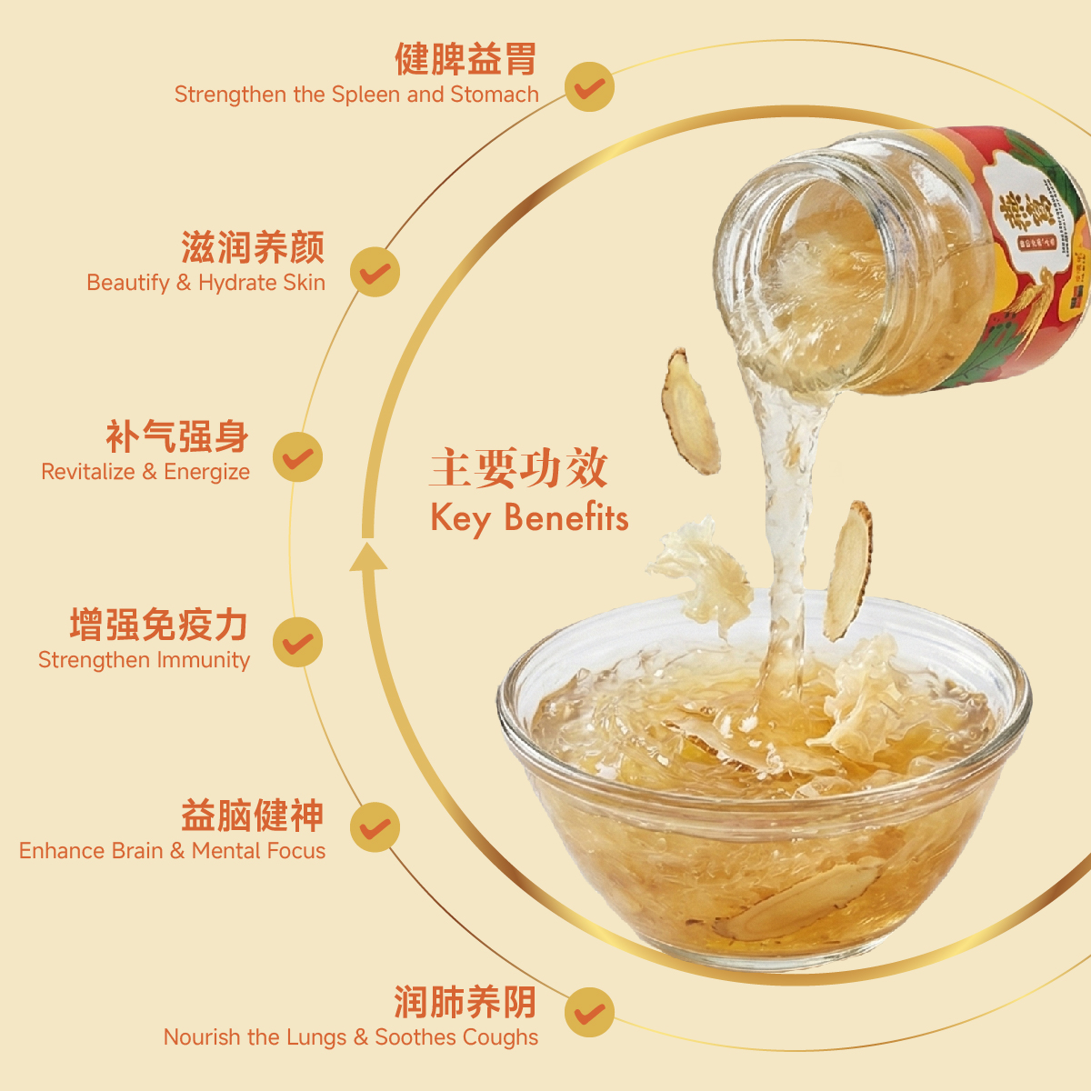 Bai Zi Gui Bird's Nest with American Ginseng, White Fungus & Rock Sugar ...