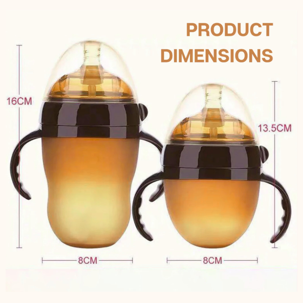 Boo and Bub Brown Silicone Baby Milk Bottle Wide-neck Anti-flatulence ...