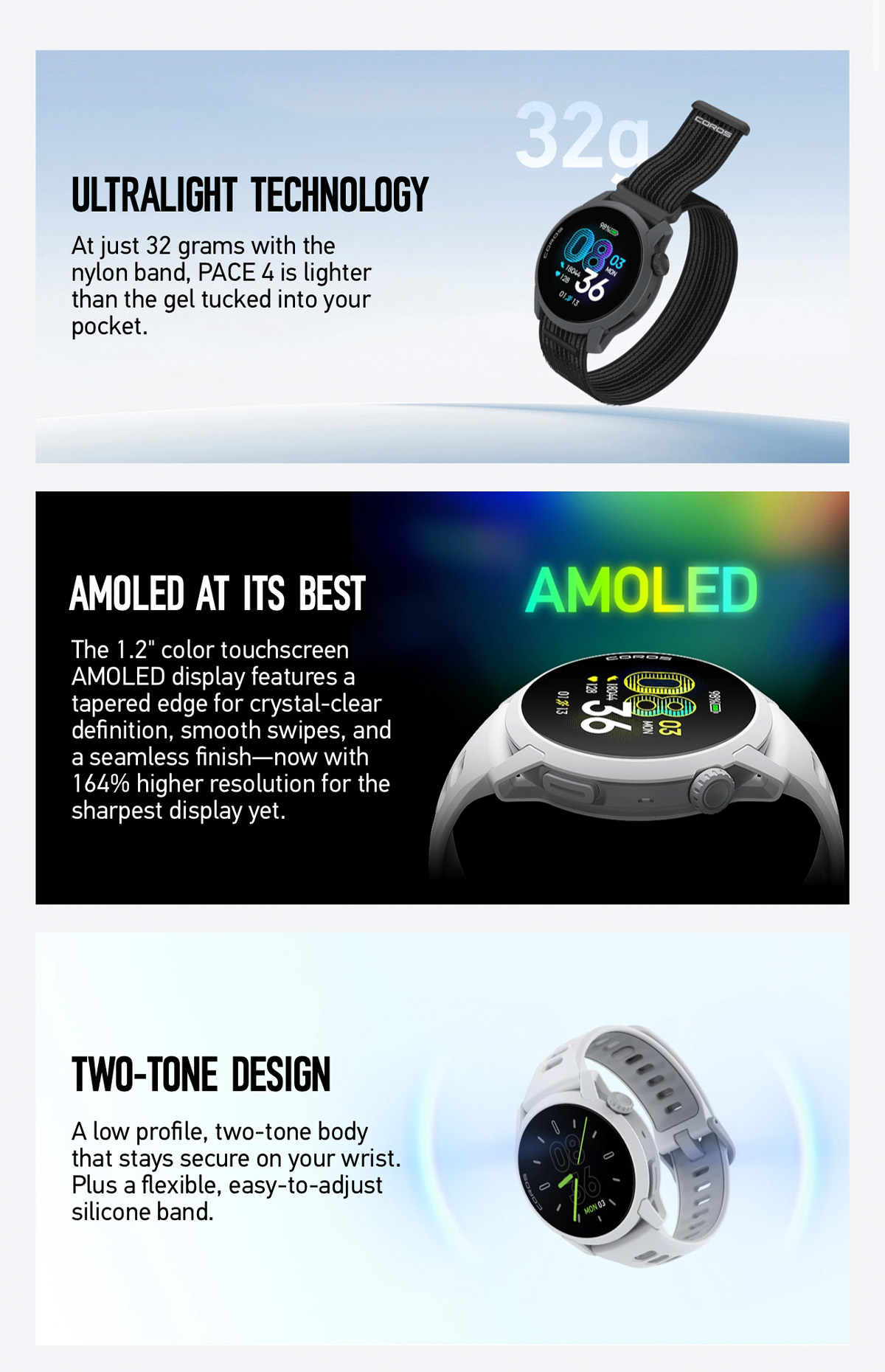 [New] COROS PACE 4 | Ultralight 2.5D AMOLED display | Upgraded Battery ...