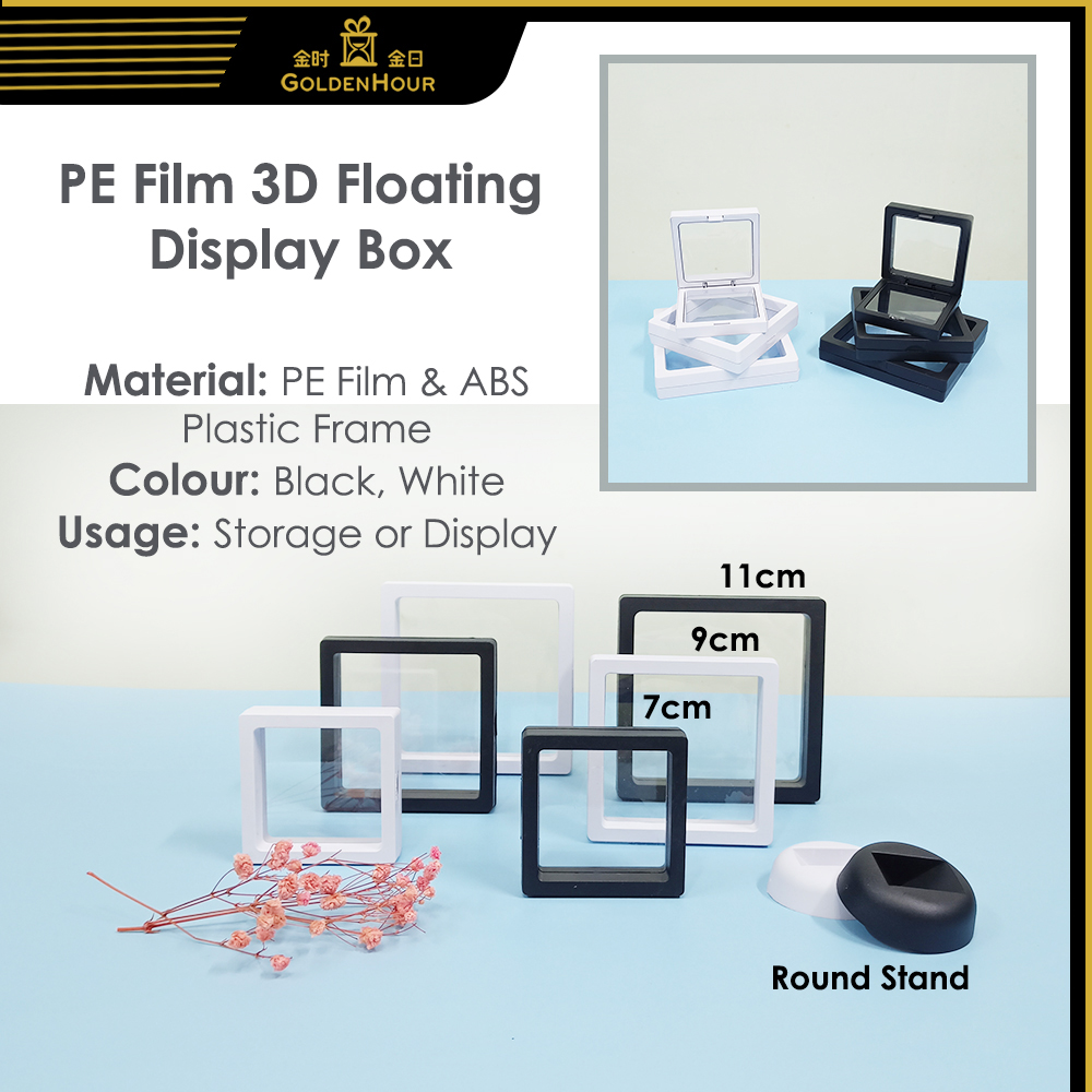Clear Transparent PE Film 3D Suspension Display Storage Box Earring ...