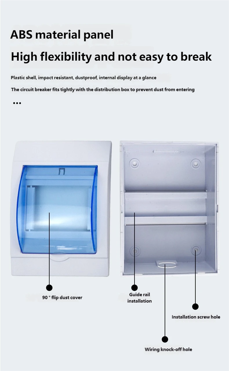 Waterproof plastic distribution box (surface or recessed), ABS plastic ...