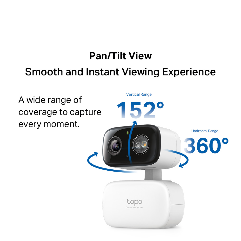 TP-Link Tapo C216 2K 3MP Pan/Tilt WiFi Security Camera Full-Color Night ...