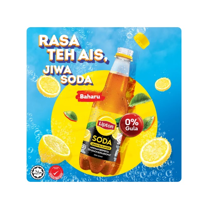 Lipton Ice Lemon Soda, Lemon Tea Flavour No Sugar 6 x 400ml | Shopee ...