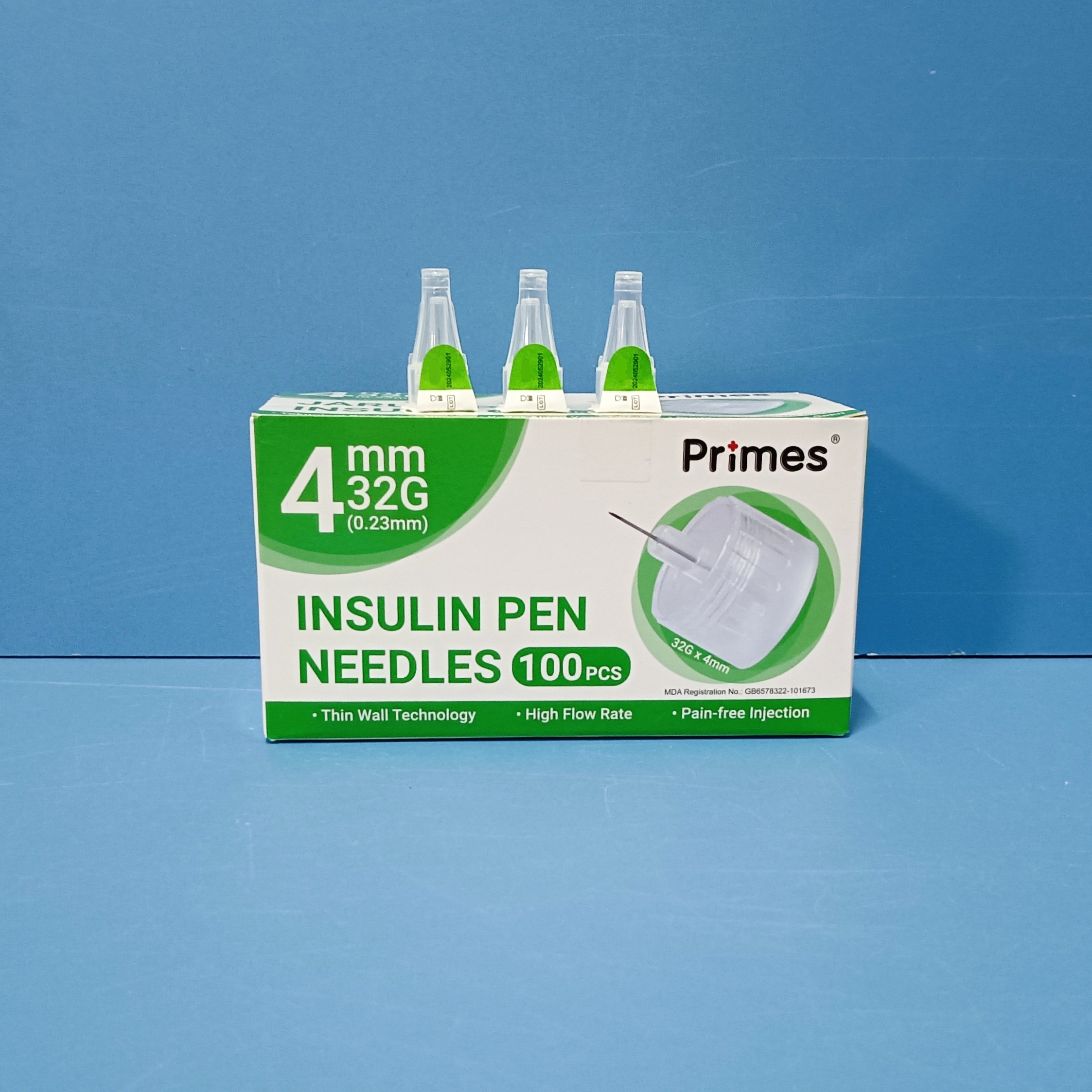 Primes Insulin Pen Needles [4mm 32g] Jarum Suntik Kencing Manis ...