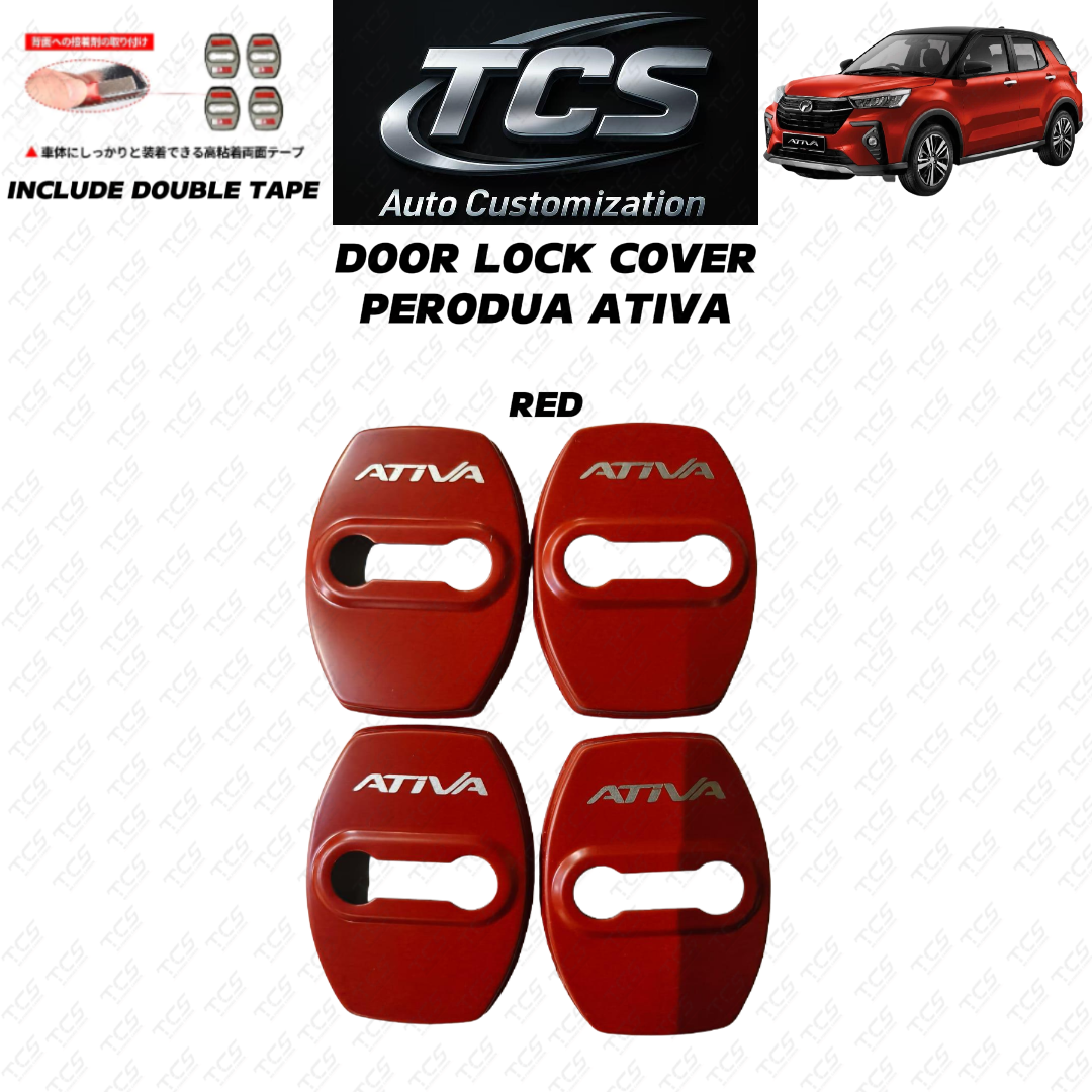 TCS PERODUA ATIVA CAR DOOR LOCK COVER FRAME ACCESSORIES STAINLESS STEEL ...