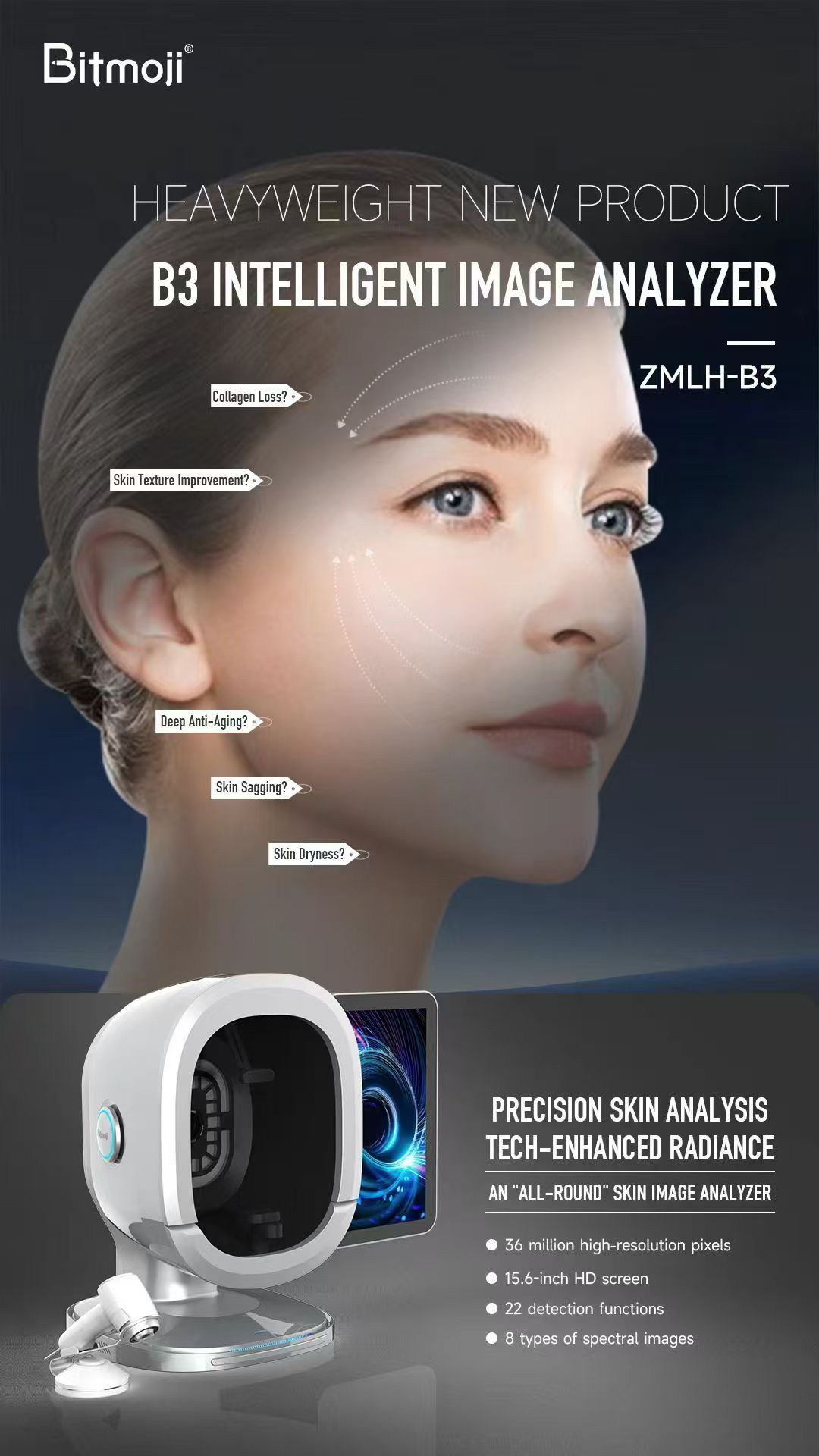 Bitmoji skin analysis B3 Professional AI skin analyzer facial analysis ...