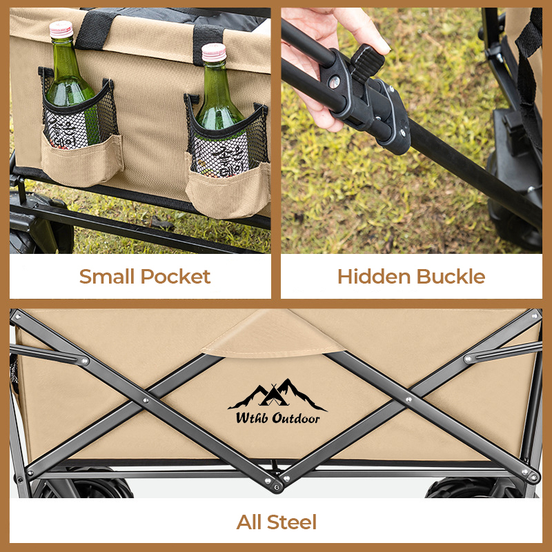 WTHB 400L Outdoor Wagon Trolley Heavy Duty Foldable Camping Cart ...