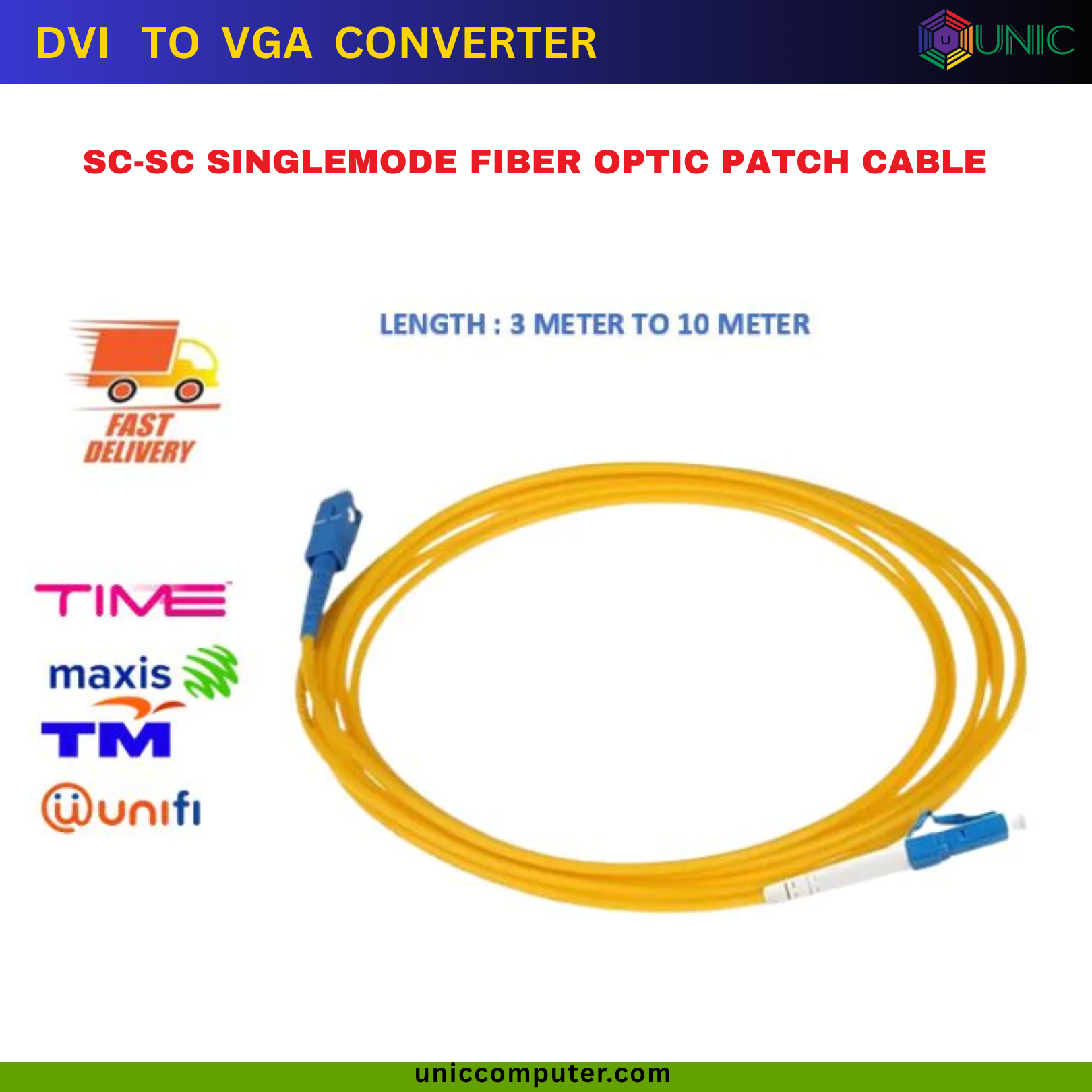 Fiber Optic Patch Cable UniFi Maxis WiFi Modem 3M/5M/10M SC-SC Single ...