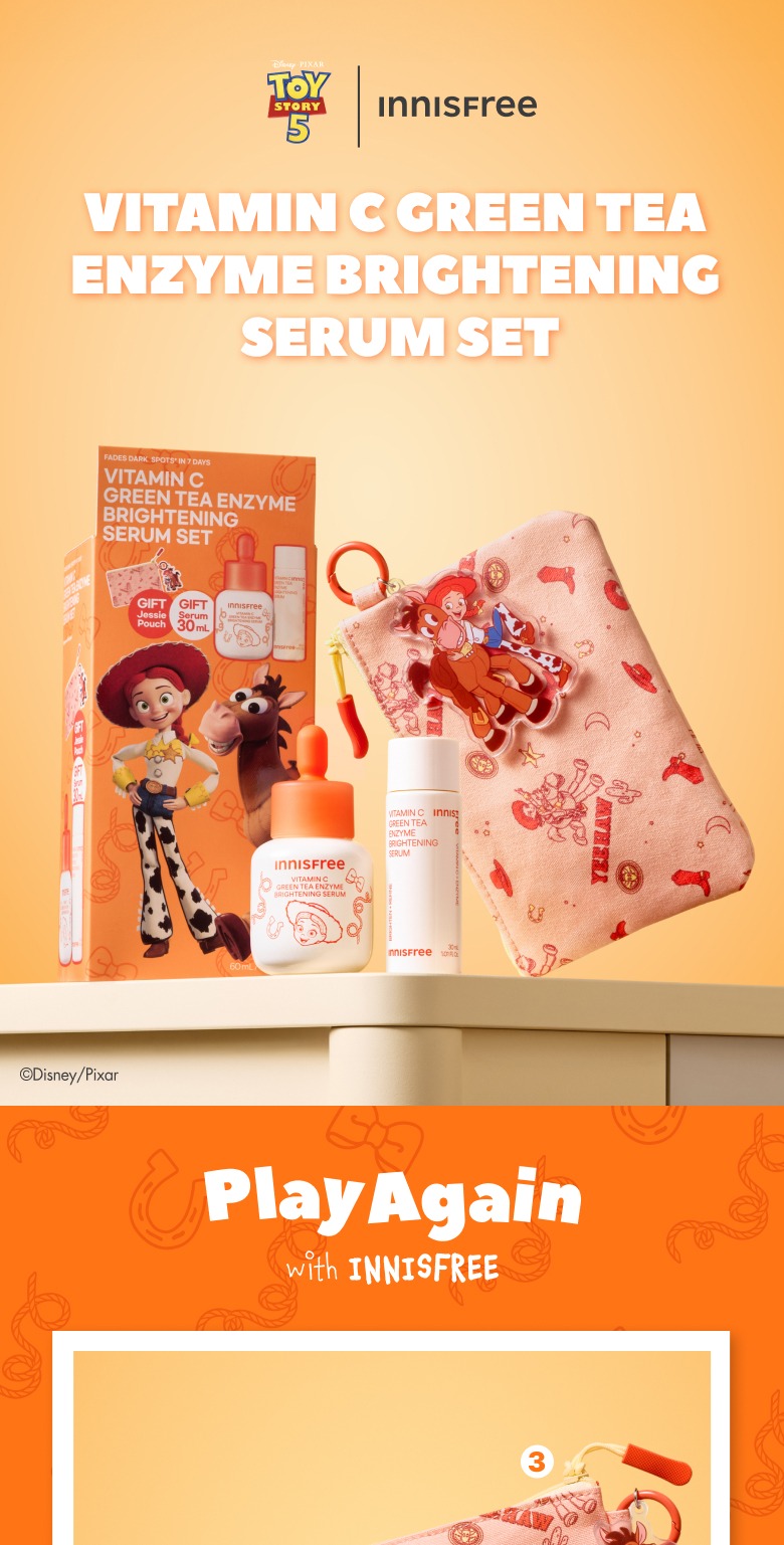 Toy Story x Innisfree Vitamin C Green Tea Enzyme Brightening Serum 30ml ...