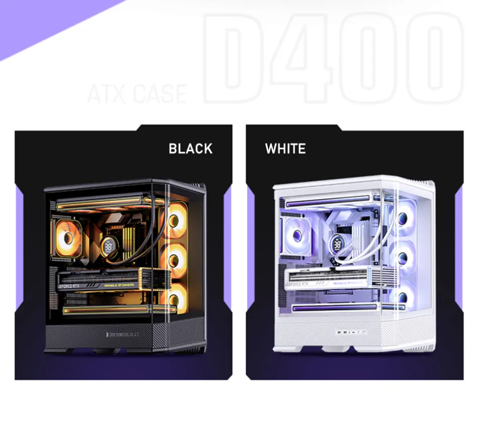 # Jonsbo D400 - Mid Tower ATX T.G PC Case With 3 Dimensional Design & Curved Bending Tempered ...