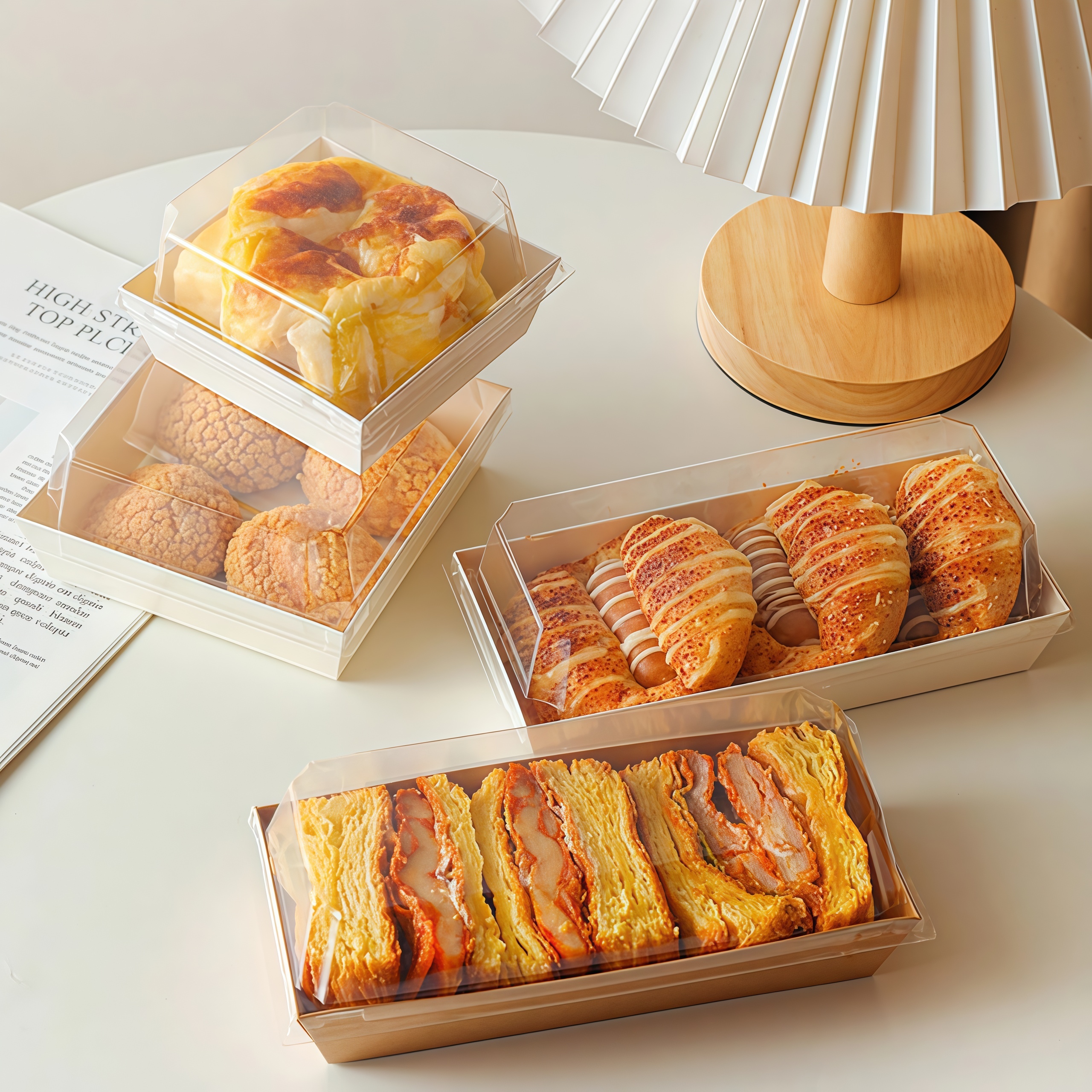 [Premium] Kraft/White Paper Square and Rectangular Cake Box / Sandwich ...