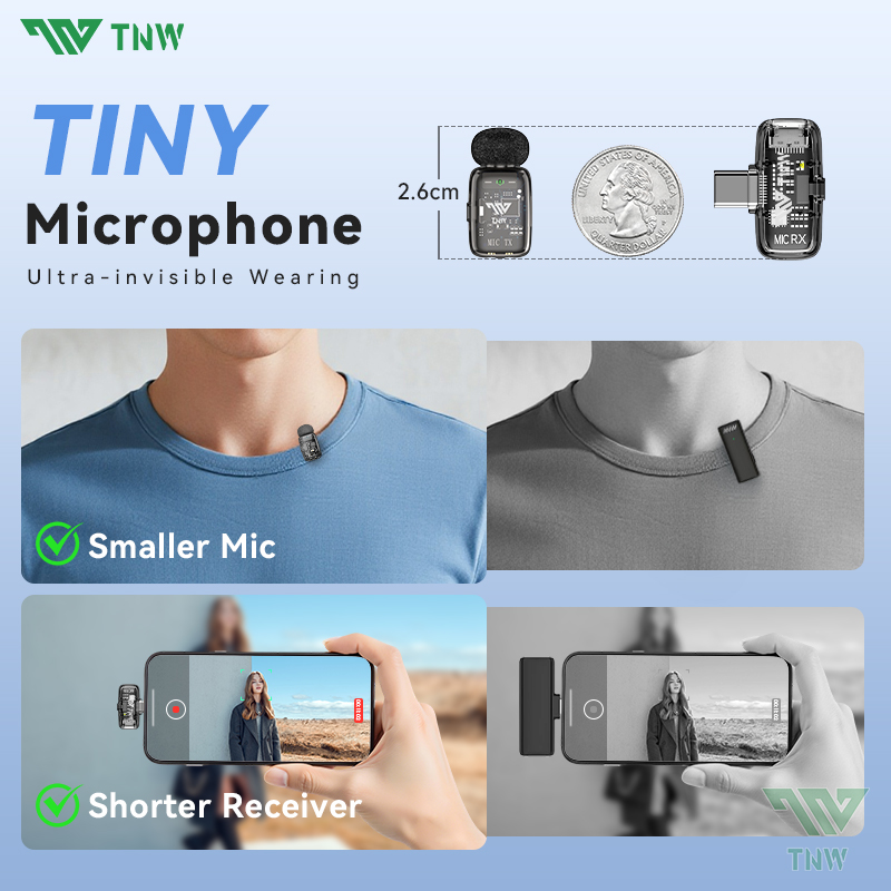 TNW X23M Wireless Lavalier Microphone Mini Lightweight Voice Changer ...