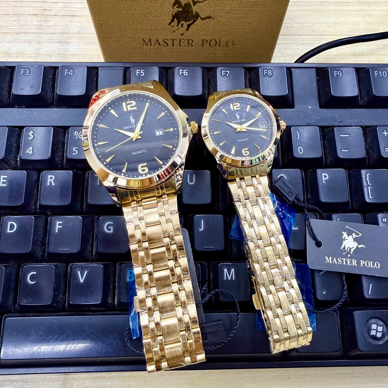 Master-Polo Watch Couple set Men & Women Leather Watch Jam Tangan ...