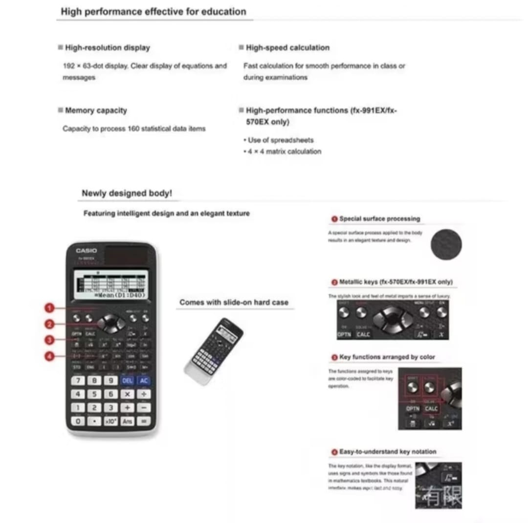 Casio scientific Calculator FX-991ex/ FX-991ES plus calculator School ...