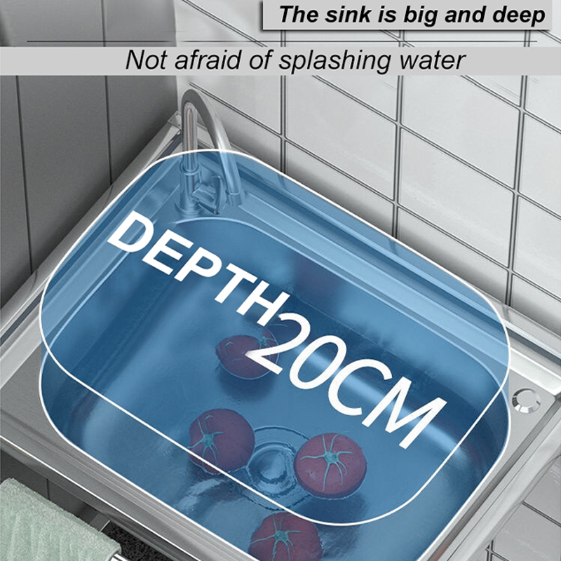 🔥Thickened material🔥Kitchen sink Sinki dapur vertical sink with Drain ...