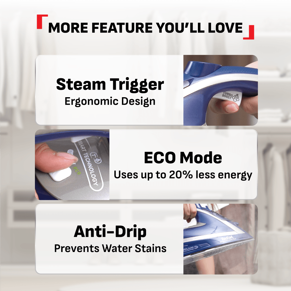 Tefal Steam Iron Smart Protect Plus (FV6872) | Shopee Malaysia