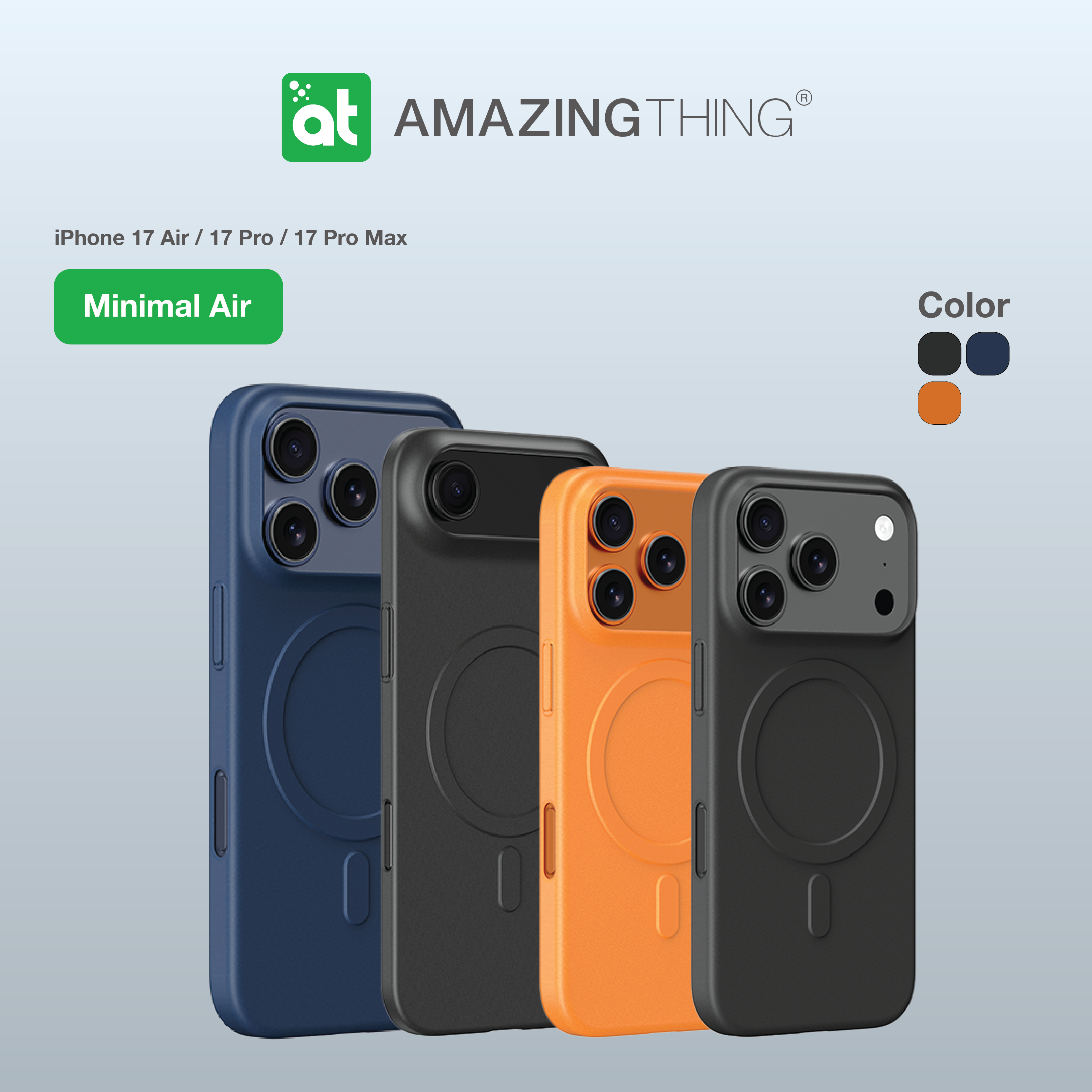 AMAZINGTHING Minimal Air Mag Case for iPhone Air (6.5')/17 Pro (6.3 ...