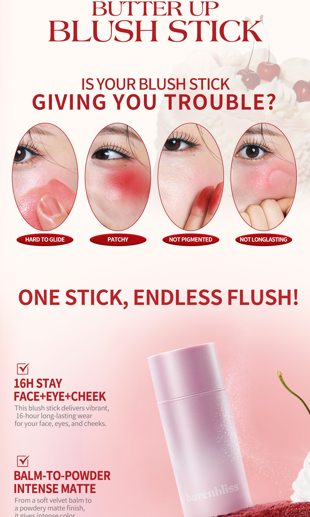 [NEW] BNB barenbliss Butter Up Blush Stick [Vibrant & Long-Lasting ...