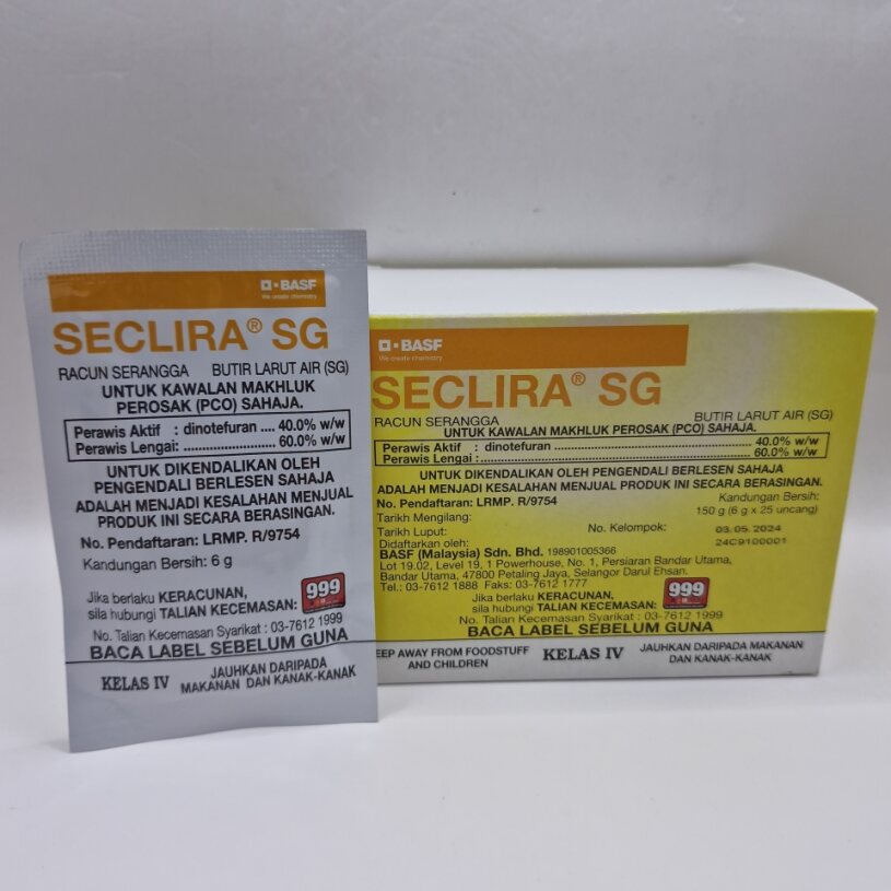 BASF Seclira SG 6g 1 pek sachet Dinotefuran 40% racun pepijat pinjal ...