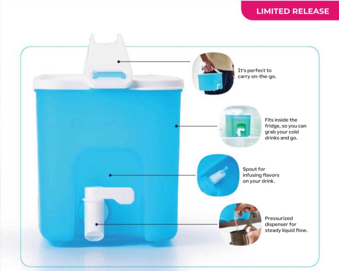 Tupperware Click To Go Beverage Dispenser Water dispenser beverage ...