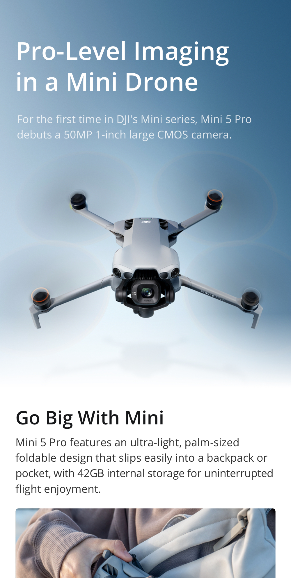 DJI Mini 5 Pro - Camera Drone | 4K/60fps HDR | 1-Inch CMOS Sensor | 360 ...