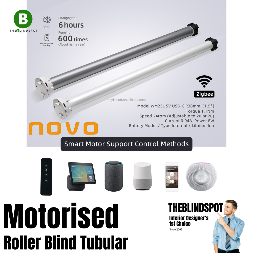 TheBlindSpot NOVO Wireless Rechargeable Battery Roller Blind Motor ...