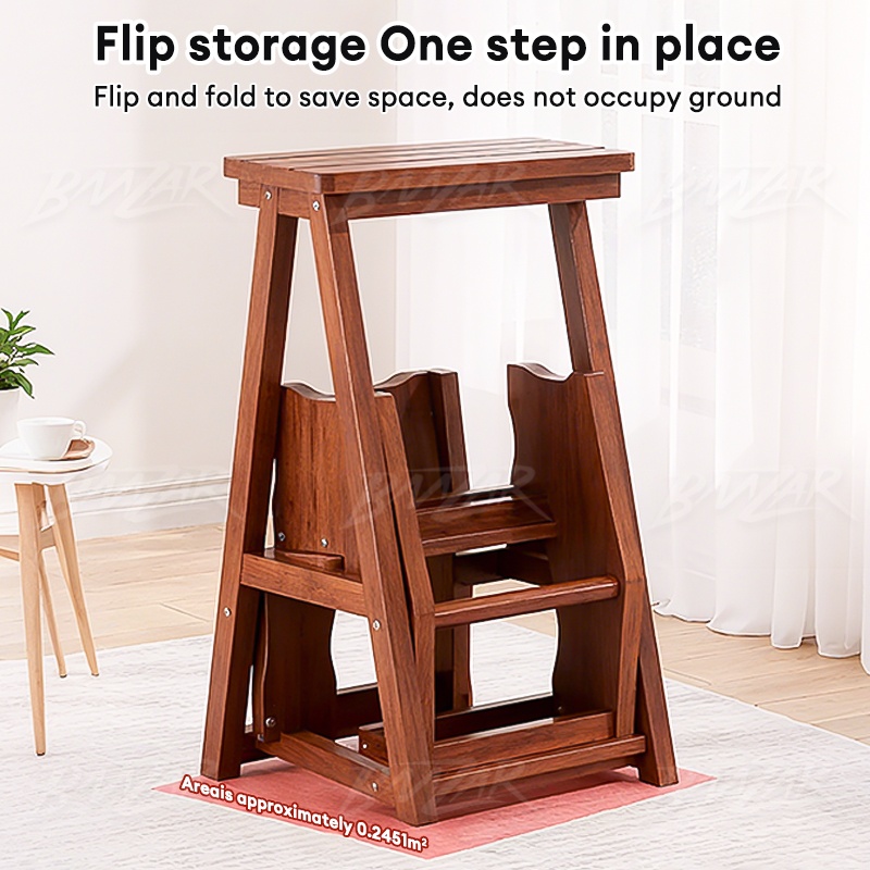 𝐁𝐌𝐙𝐀𝐑 𝙄𝙣 𝙎𝙩𝙤𝙘𝙠 Chair Stool Chair Folding Dual-use Stair Chair Tangga ...