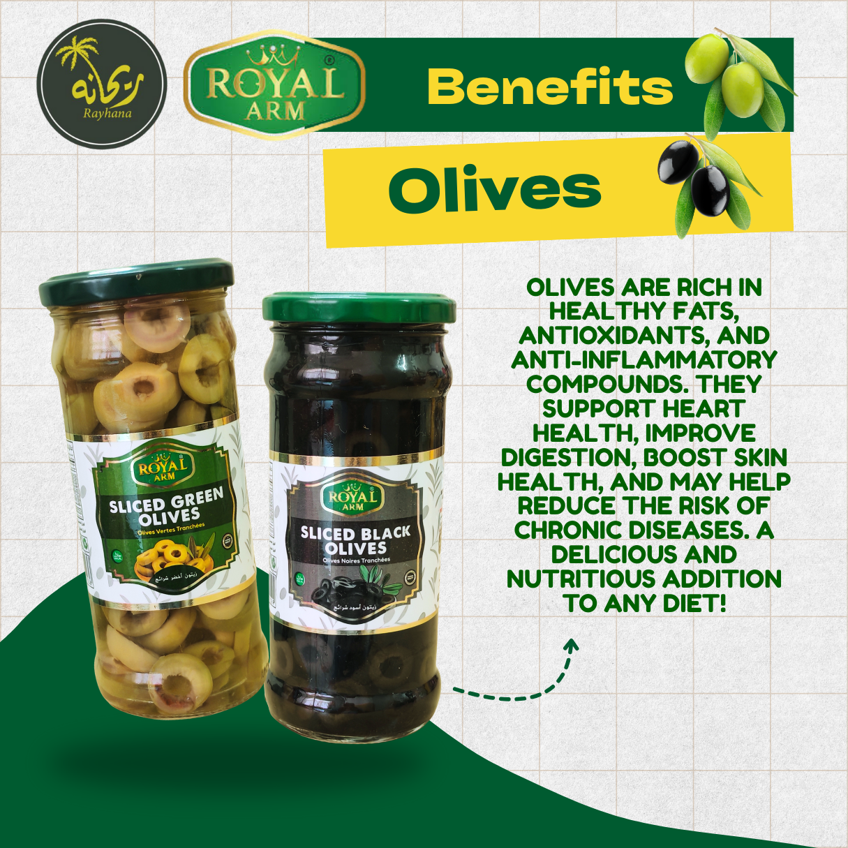 Royal Arm Sliced Olive Pickles / Sliced Green Olive / Sliced Black ...