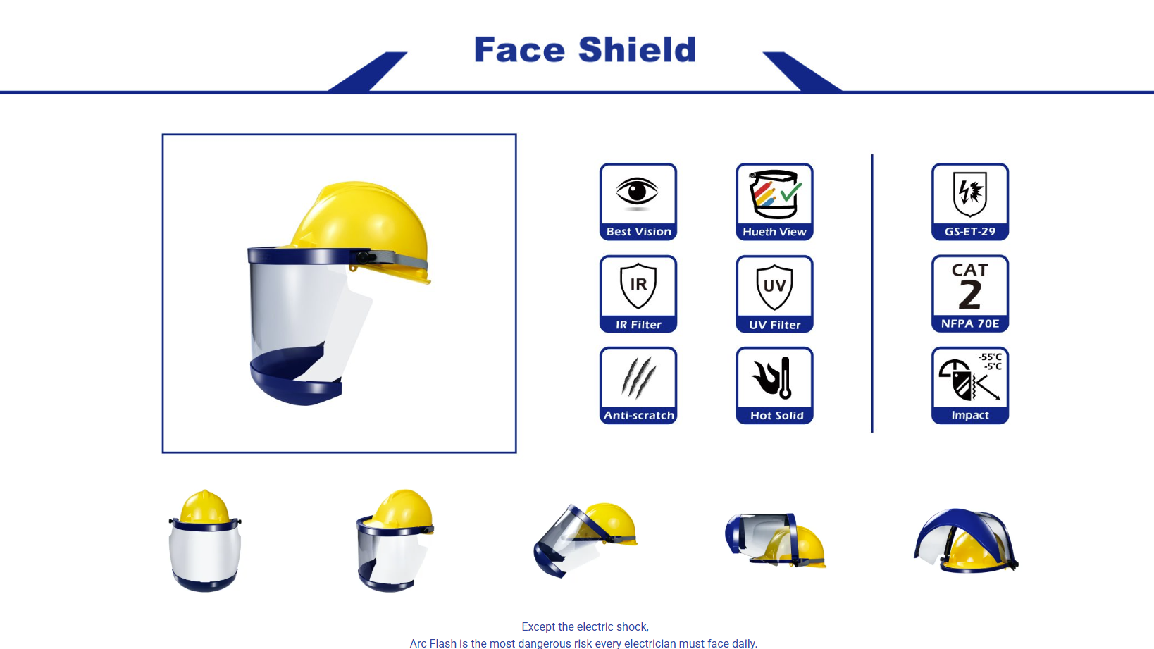 BLUE EAGLE 11 cal Grey Arc Flash 1.5mm Face Shield Visor FCA8 Without ...