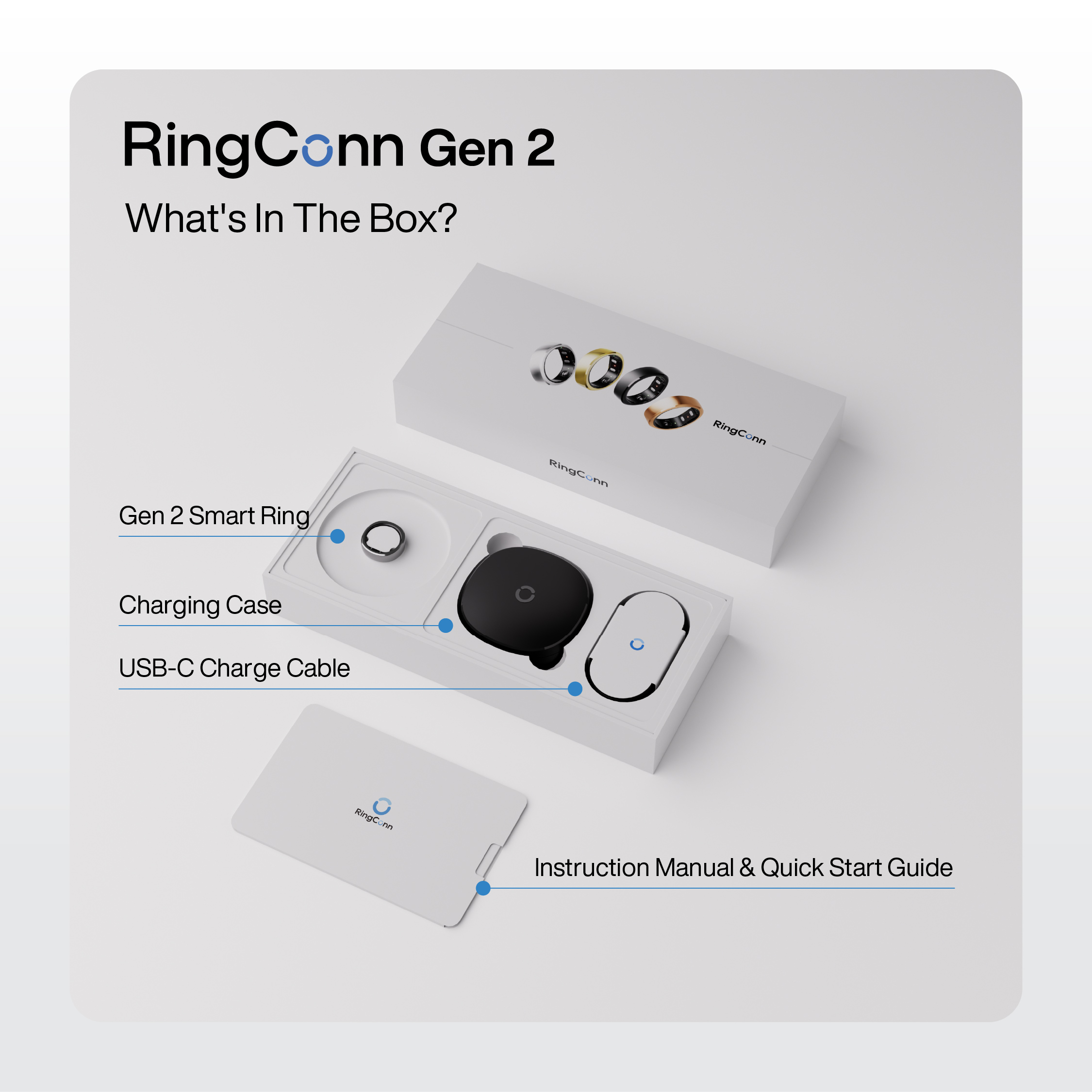 RingConn Gen 2 Royal Gold Smart Ring with 24/7 Health Monitoring ...