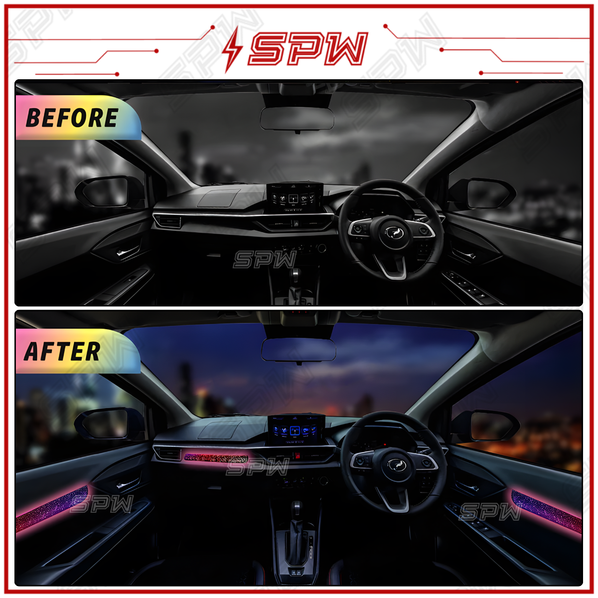 Perodua Axia 2023-2025 OEM Plug & Play RGB Rainbow Ambient Light ...