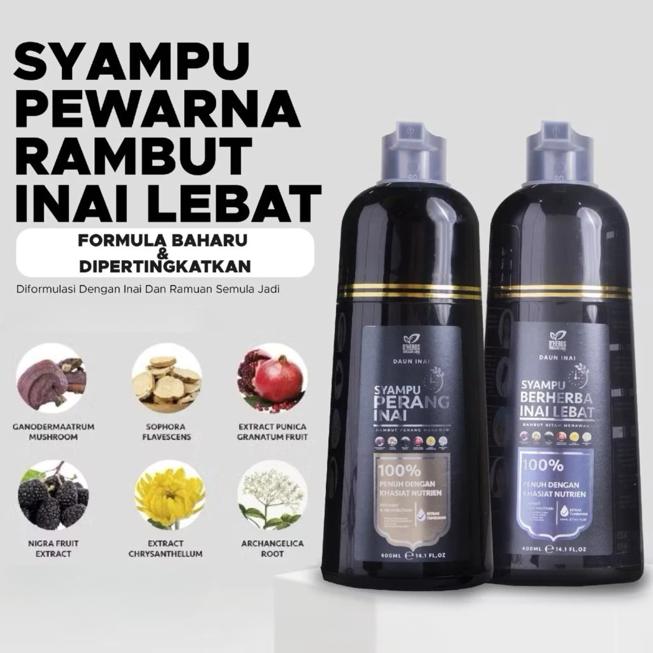 DHERBS INAI Dark Brown Hair Color Shampoo | Shopee Malaysia