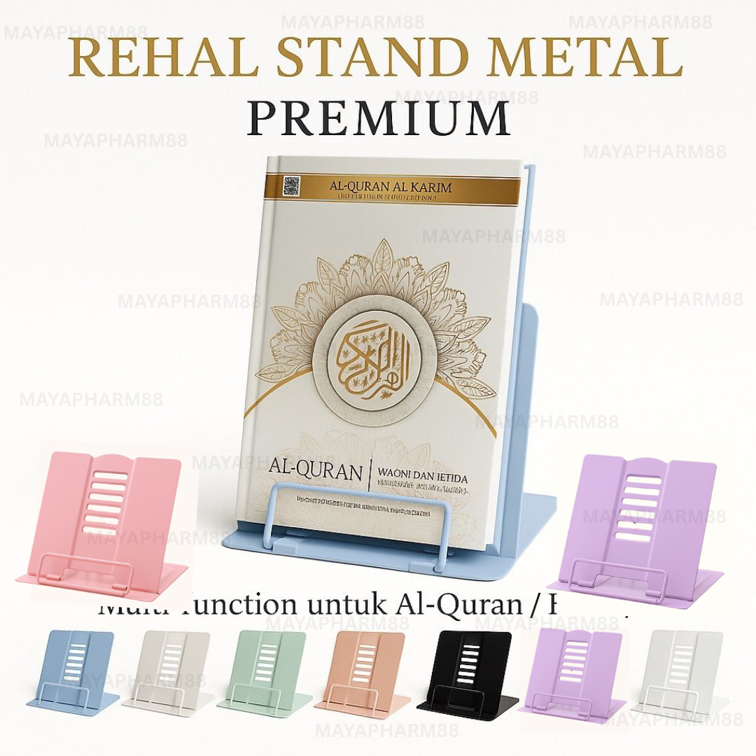 Metal Book Stand Muslim Islam AI-Quran Reading Folding Rack Pendirian ...