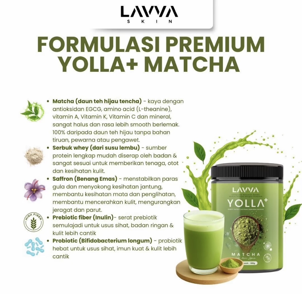 YOLLA PLUS MATCHA 50X CERAH DAN GLOWING DAN MEMBANTU JAGA USUS UNTUK ...