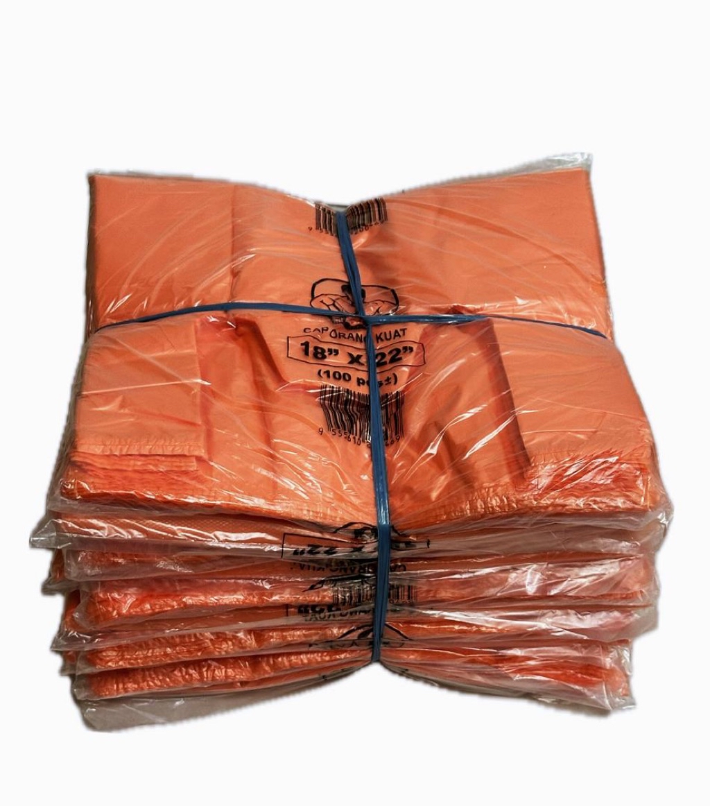 18”X 22” (100pcs+/-) 10bags per buddle Cap Orang Kuat Plastic Bag Carry ...