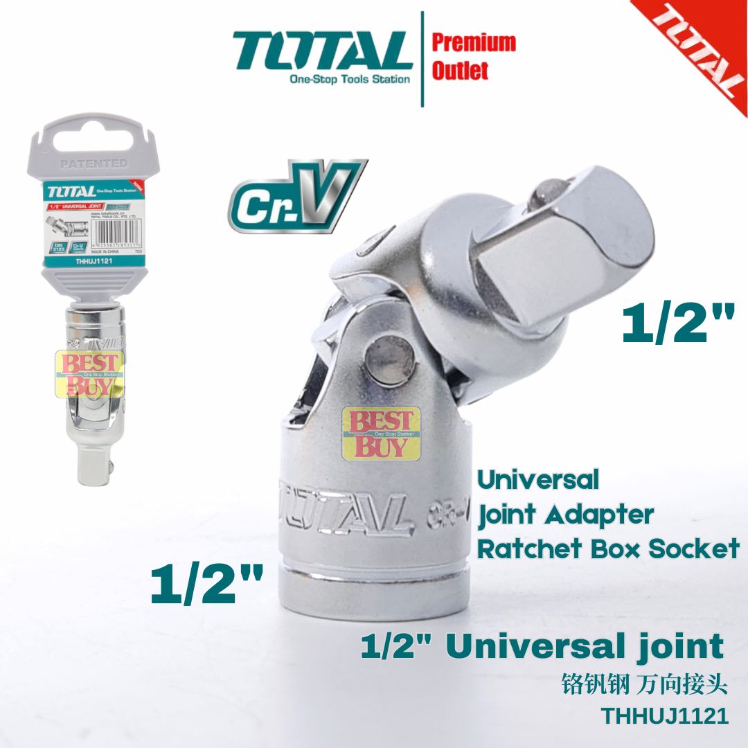 TOTAL Universal Joint Adapter Ratchet Socket (Cr-V) Heat treatment 铬钒钢 ...