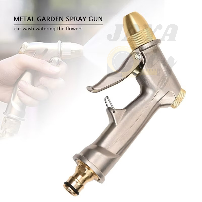 [BRASS] High Pressure Water Spray Gun All Metal Plating Garden Hose ...