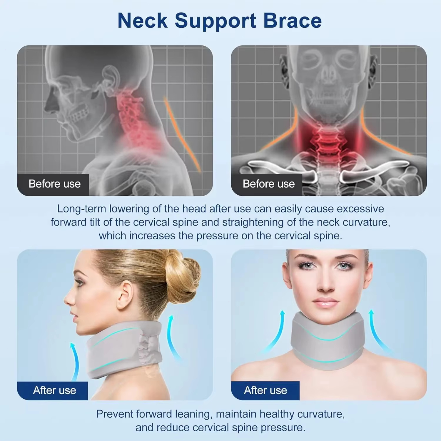 Portable Cervical Support Sponge Neck Relief Neck Brace Support Office ...