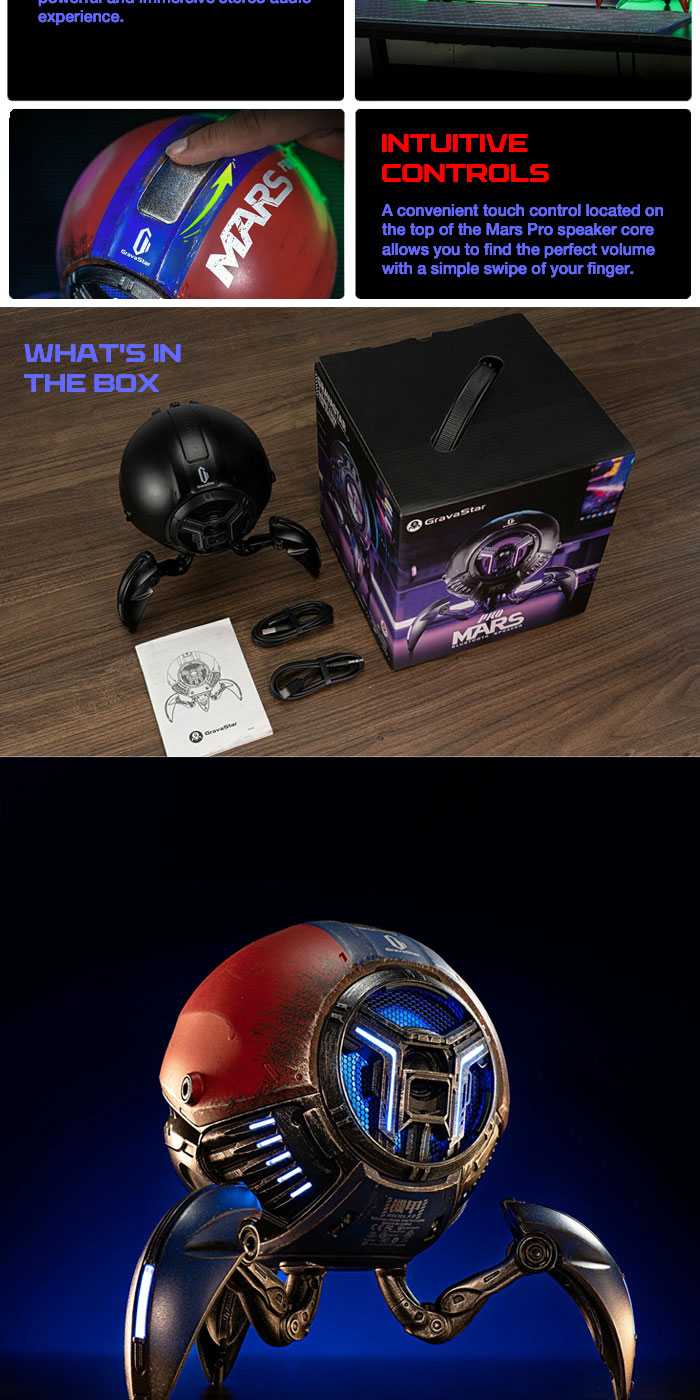 GravaStar Mars Pro 20w Ltd. Ed.- Captain Bluetooth 5.0 Speaker 6 ...
