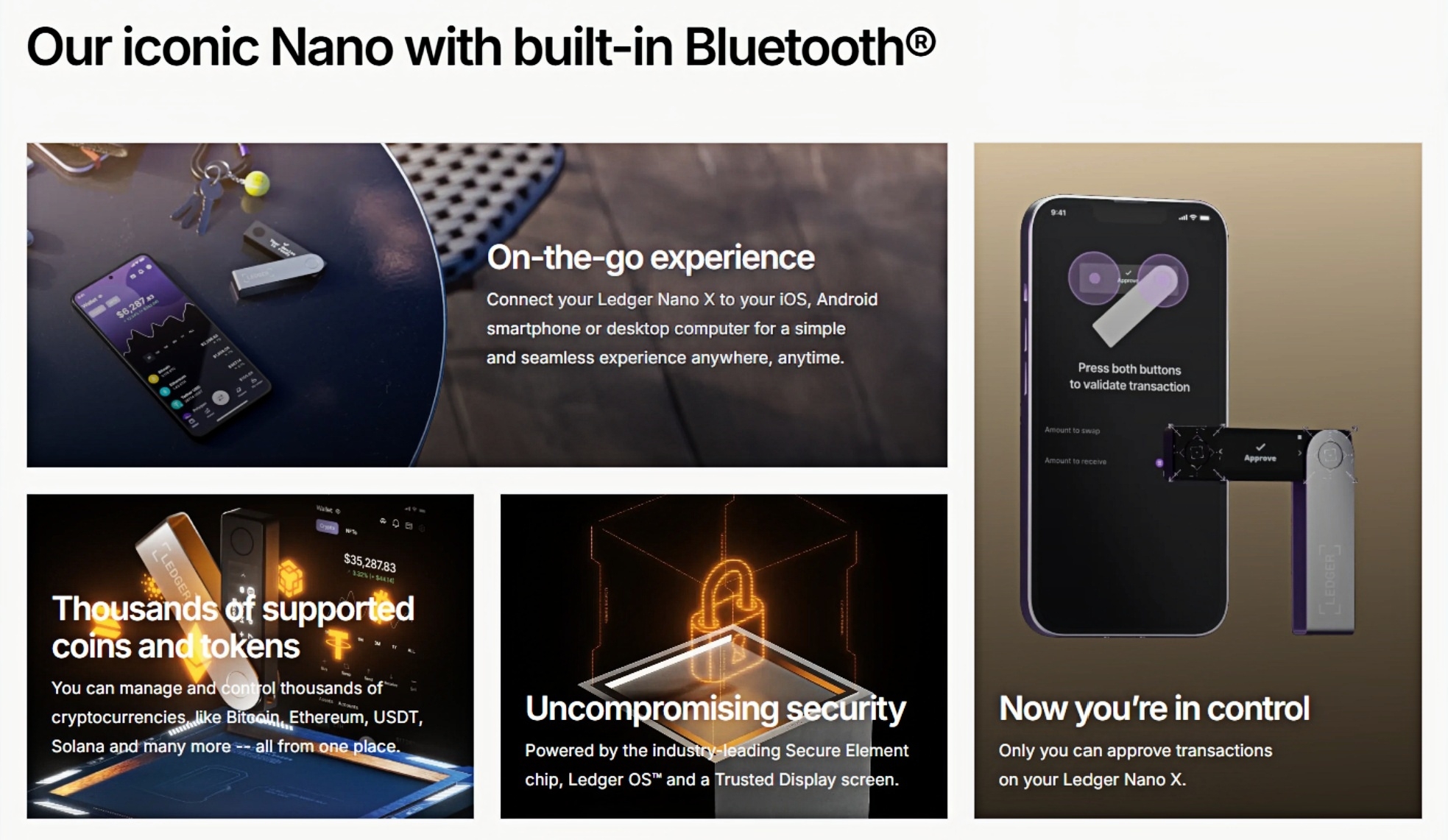Official Certified 「 Ledger Nano X 」Black – Hardware Cold Wallet | 1 ...